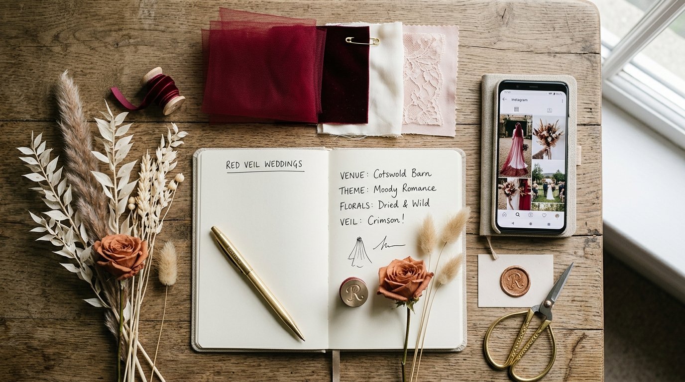 Red Veil Weddings: The Crimson-Veil Trend | Weddings Hub